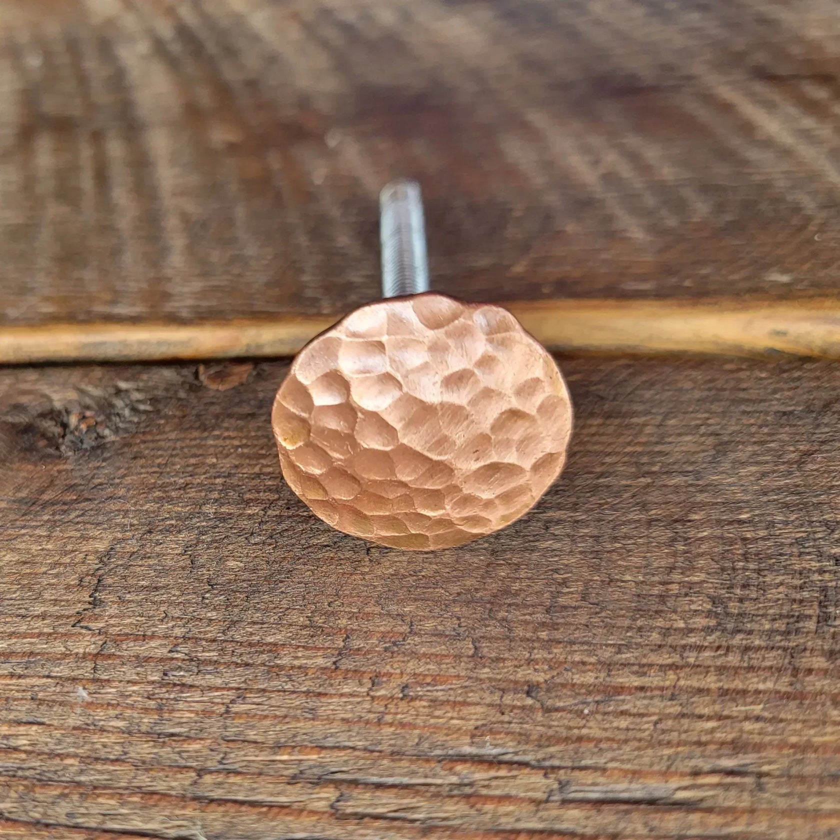 1" Diameter Hammered Round Copper Head | Rustic Bolts