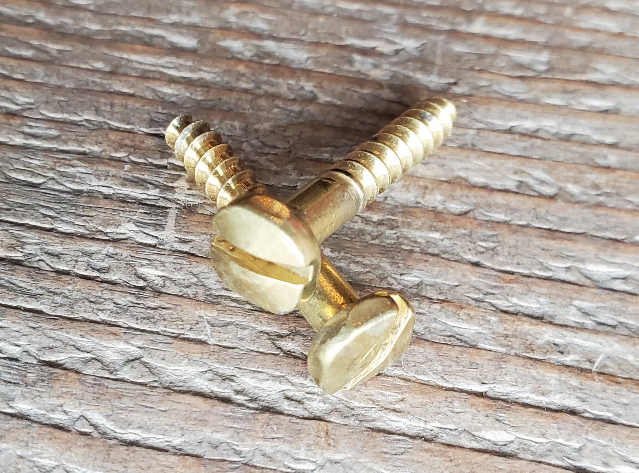 #7 Hammered Pyramid Slotted Head Screw - Brass Wood Screws – Old West Iron