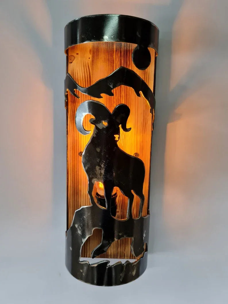 Rustic Ram Cabin Sconce – Old West Iron
