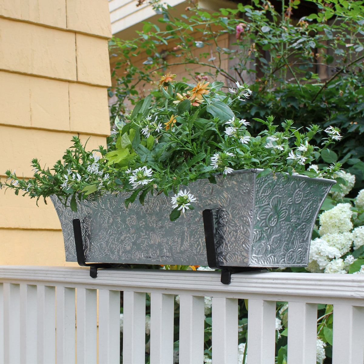 Vintage-style Flower Box Windowbox Railing Planter, Rectangular – Old ...