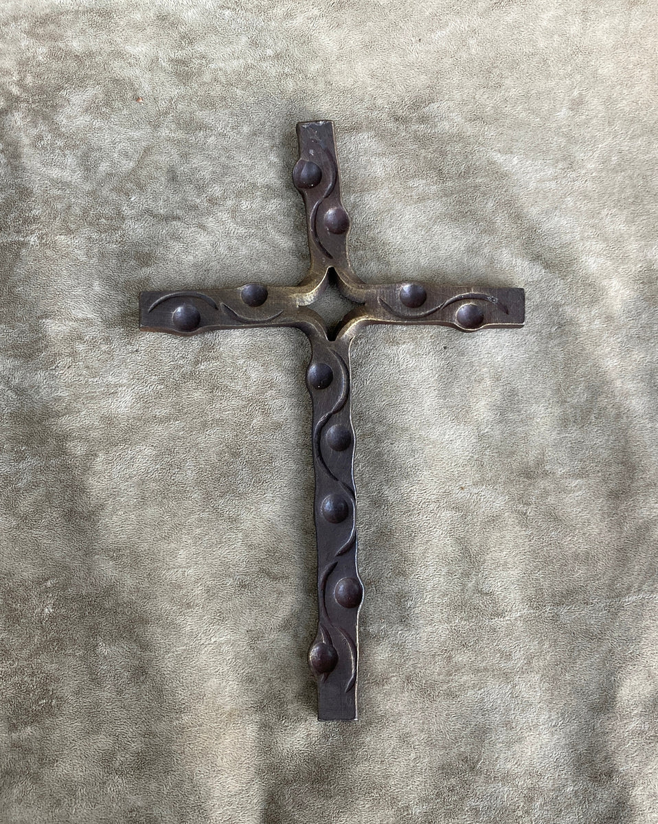 Hand Forged Cross, Christian Art, Crucifix, Burnt Whisker Forge, Black ...