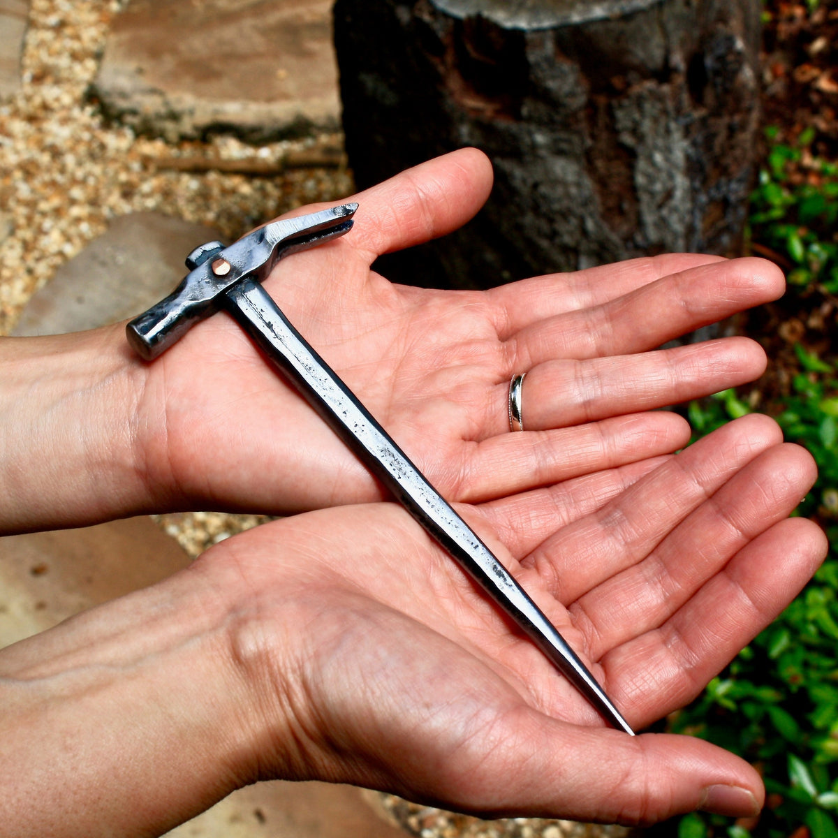 Hand Forged hammer hair pin
