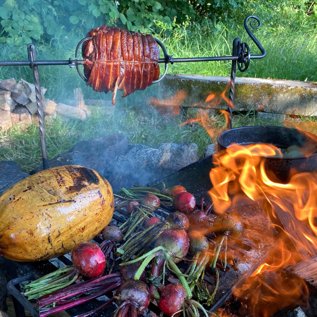 Hand Forged Rotisserie Ground Camping Spit