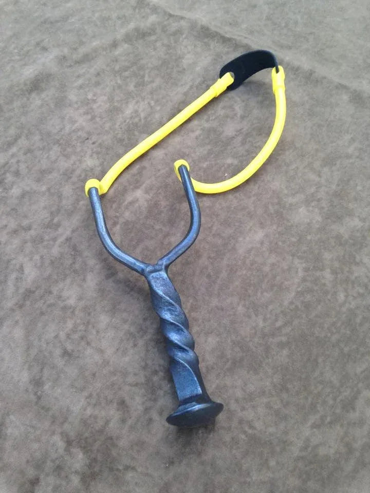 Hand Forged Iron Sling Shot with Blacksmith Handle