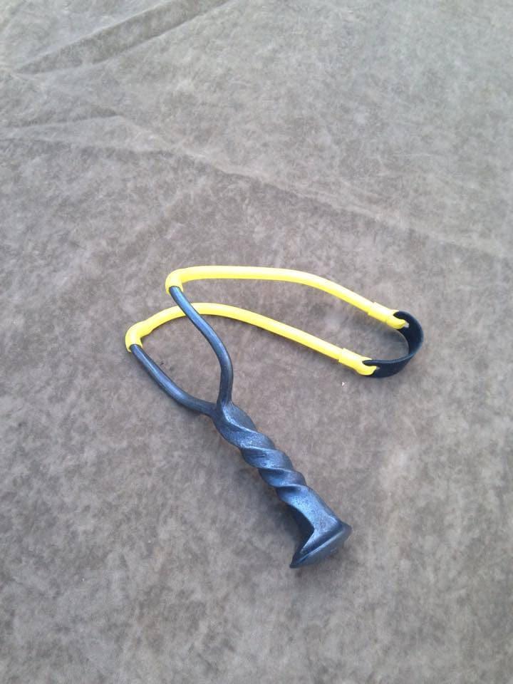 Hand Forged Iron Sling Shot with Blacksmith Handle
