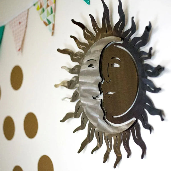 Wrought Iron Sun and Moon Wall Art