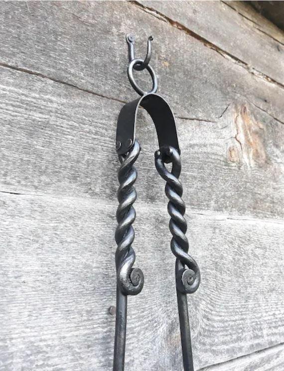 Hand-Forged Fireplace Tongs 23 1/2"