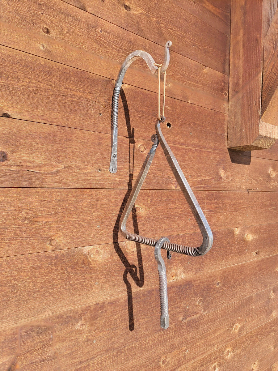Hand Forged Twisted Iron Dinner Triangle