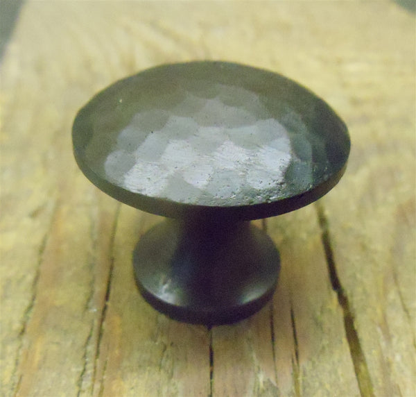 Simple Round Hammered Cabinet Knob – Old West Iron