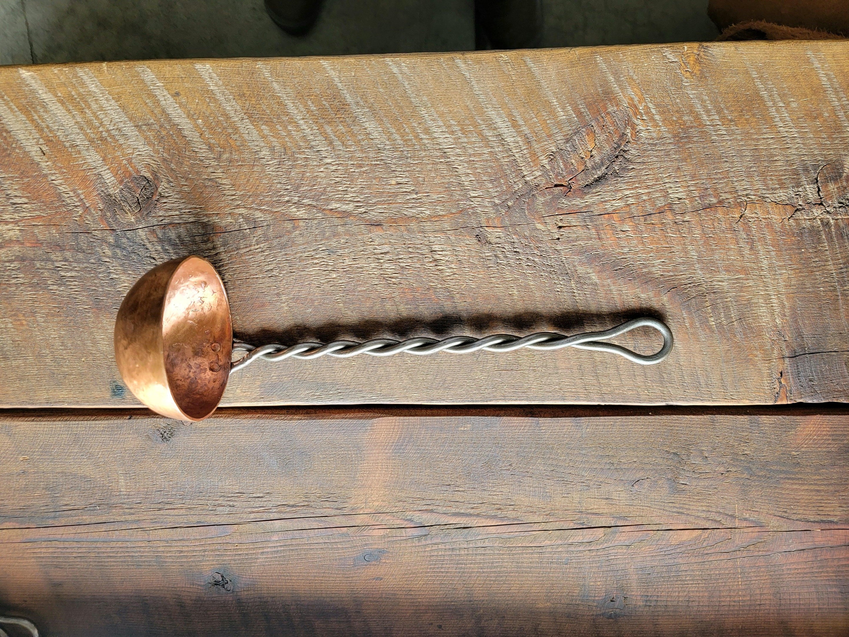 Hand Forged Twisted Iron and Copper Ladle – Old West Iron