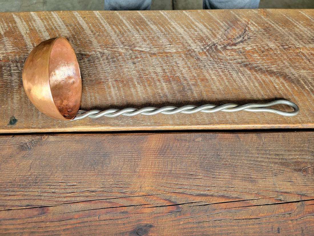 Hand Forged Twisted Iron and Copper Ladle – Old West Iron