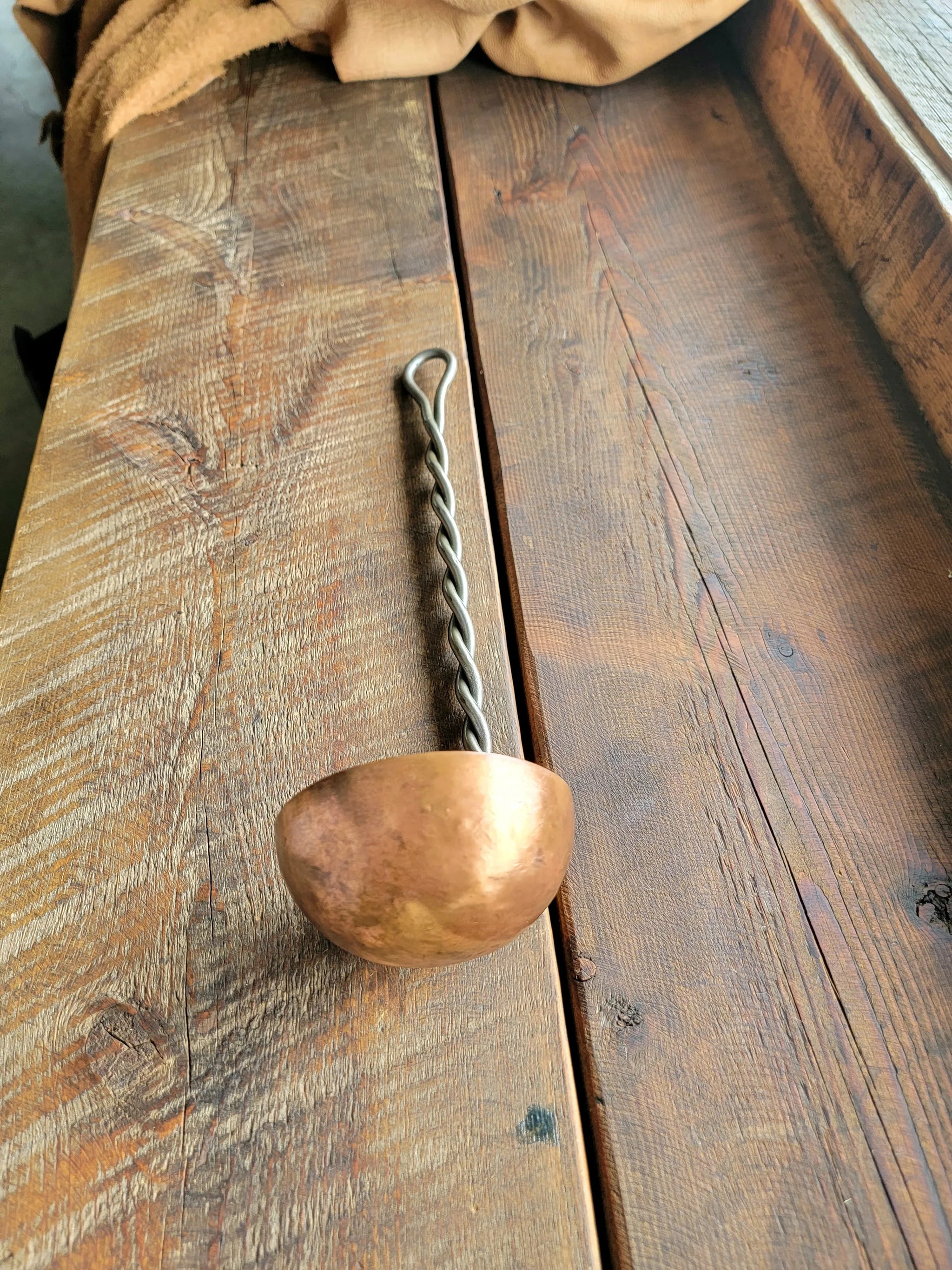 Hand Forged Twisted Iron and Copper Ladle – Old West Iron