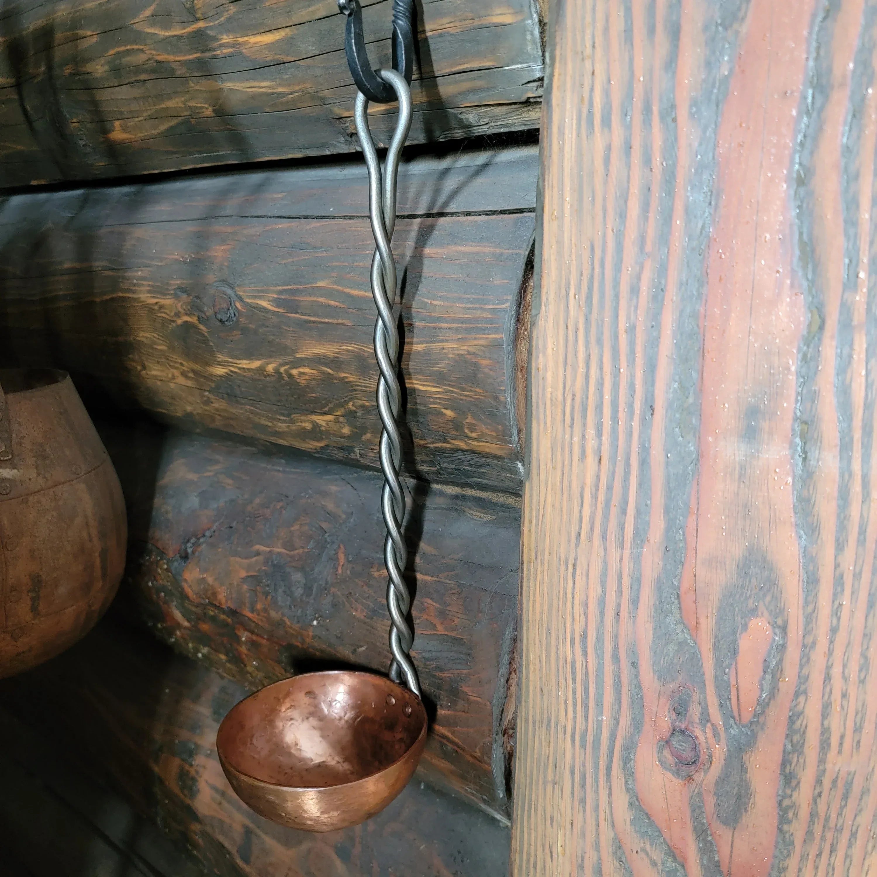 Hand Forged Twisted Iron and Copper Ladle – Old West Iron