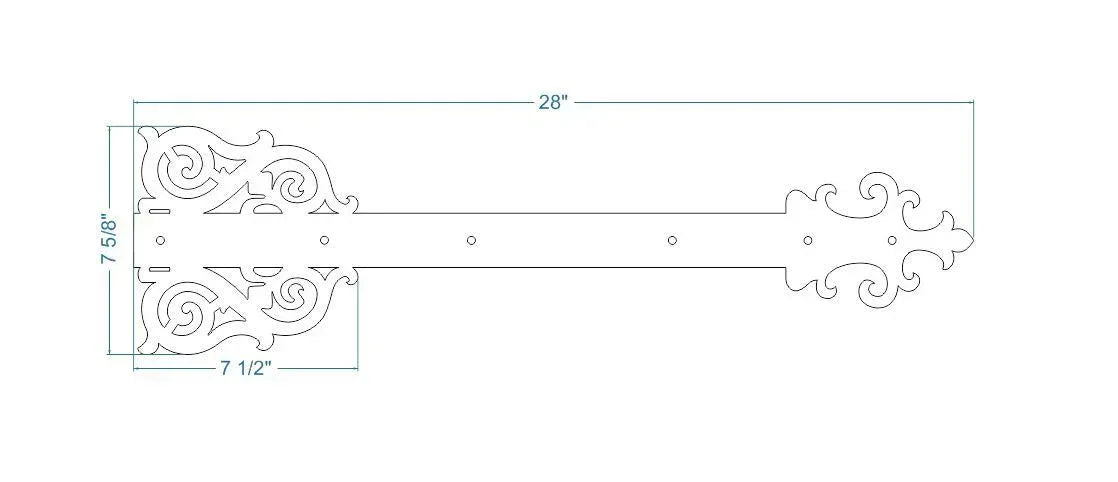 Gothic Cathedral Iron Faux Hinge Strap – Old West Iron