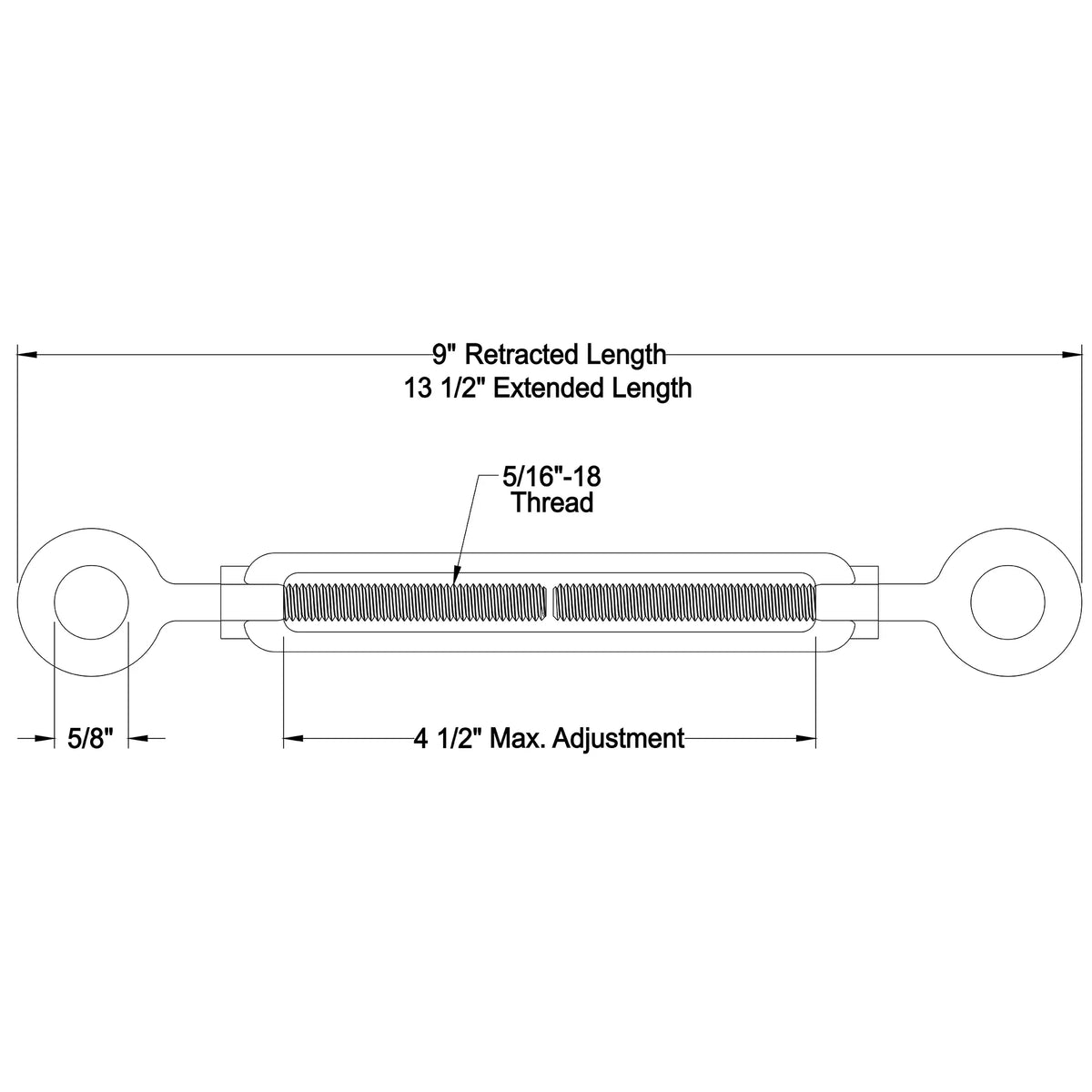 5/16" dia. Turnbuckles
