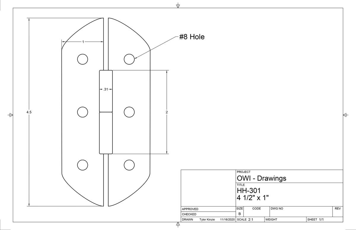 Bisagra de hierro toscano – Old West Iron