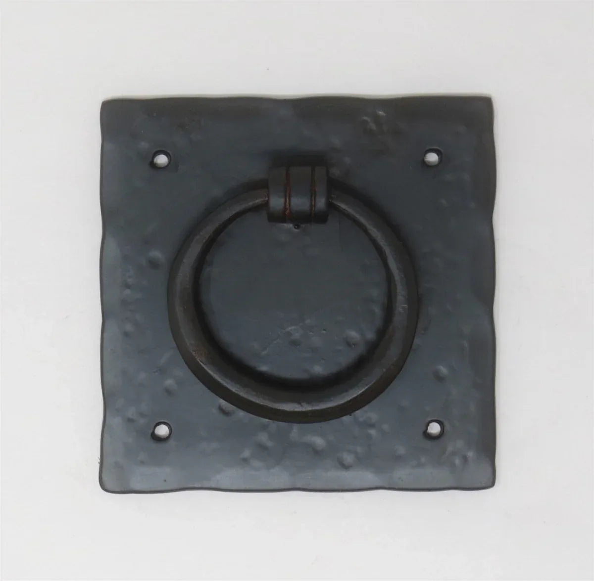 Plain Square Rustic Iron Ring Pull/ Door Knocker by Old West Iron