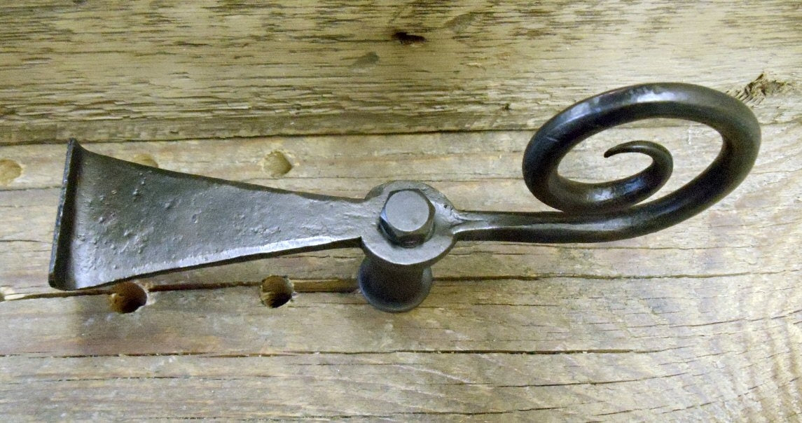 Early American Iron Shutter Dog Hand Forged Custom Sizes