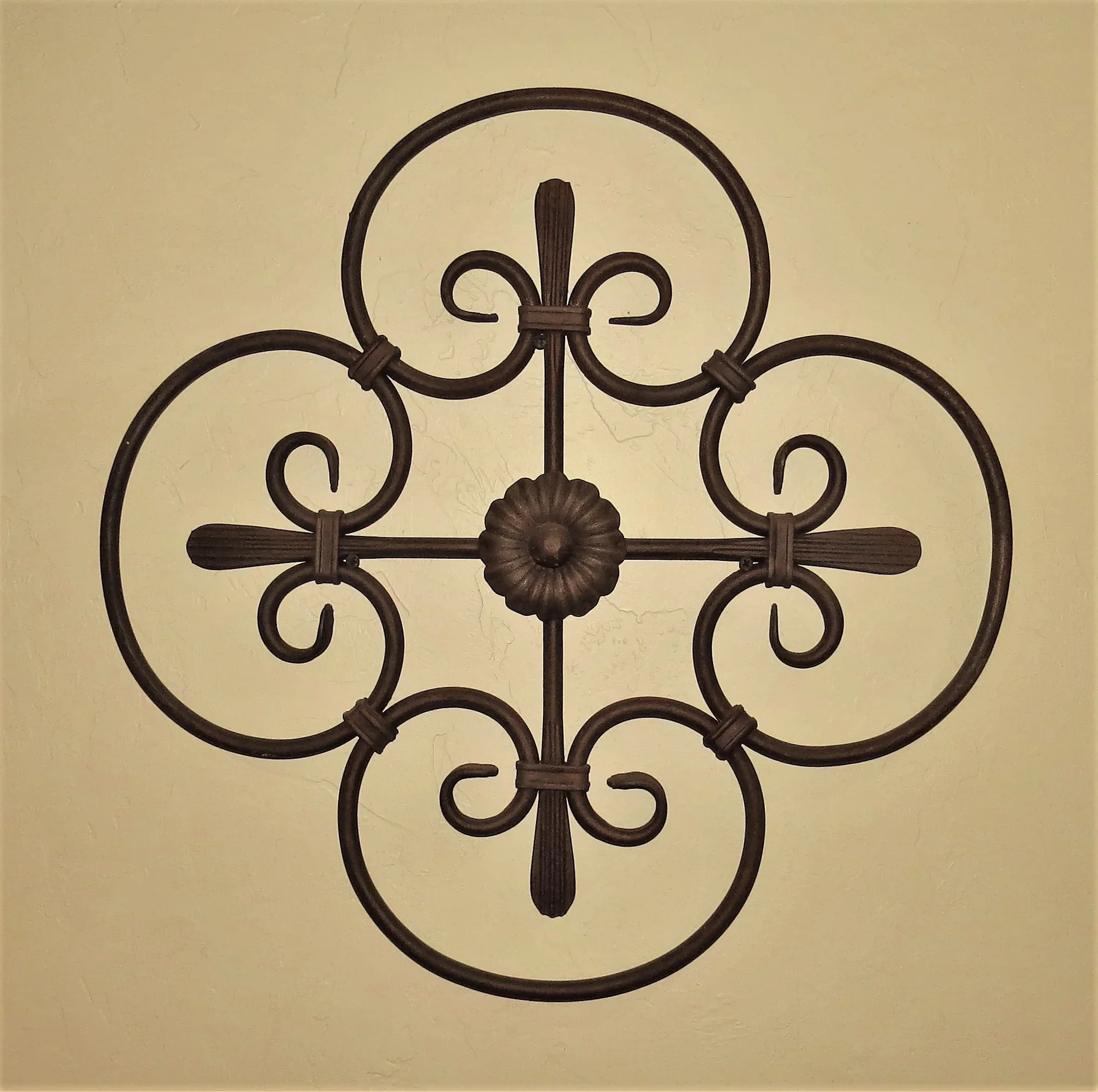 Smooth Cabinet Insert with Rosette – Old West Iron