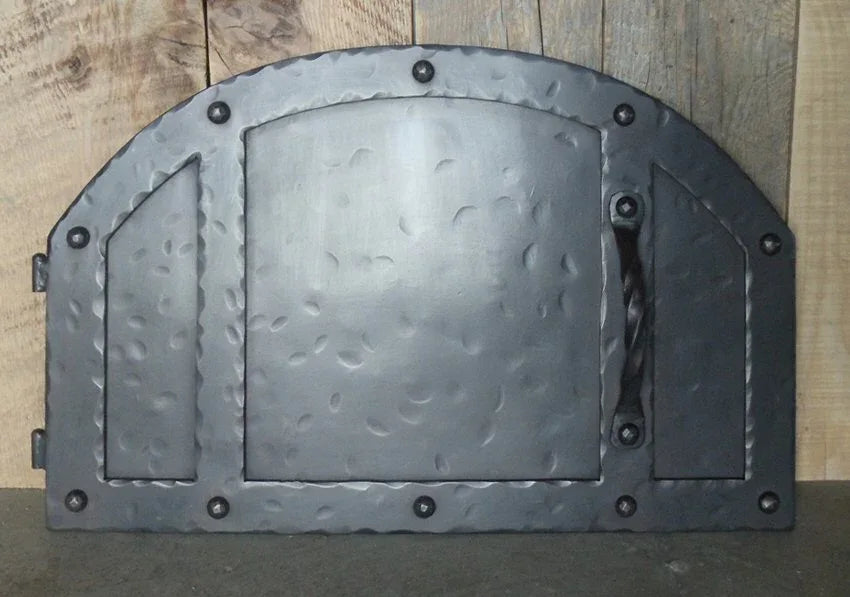 Custom Rustic Arched Hinged Pizza Oven Door