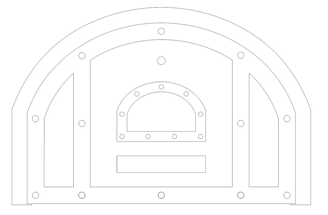 Custom Tuscan Arched Hinged Pizza Oven Door – Old West Iron