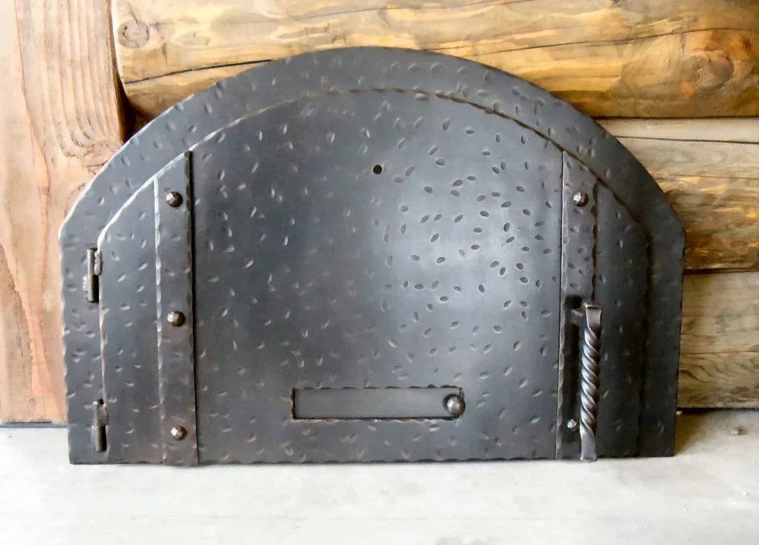 Custom Mediterranean Arched Hinged Pizza Oven Door – Old West Iron