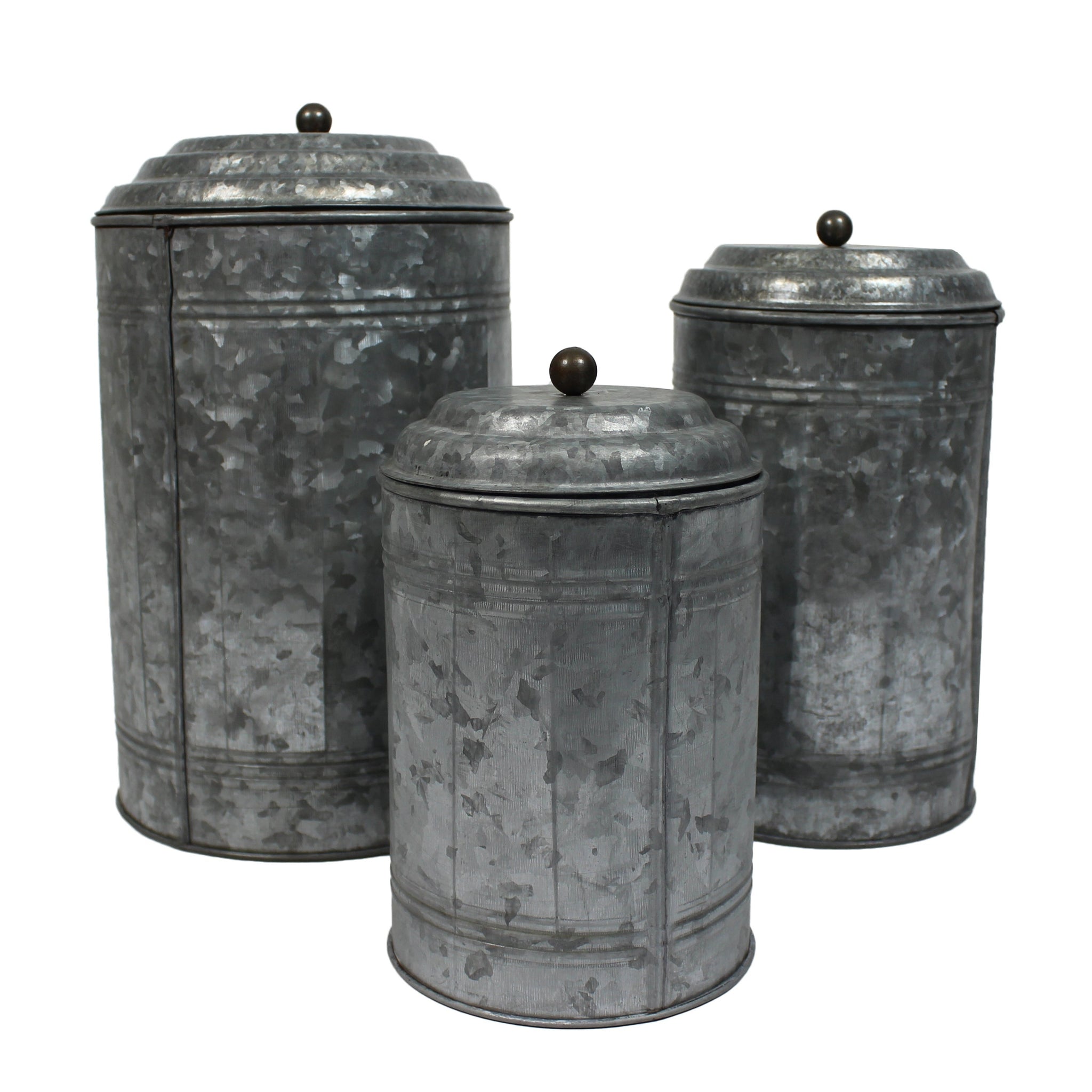 Modern Farmhouse Galvanized 3-Piece Canister Set – Old West Iron