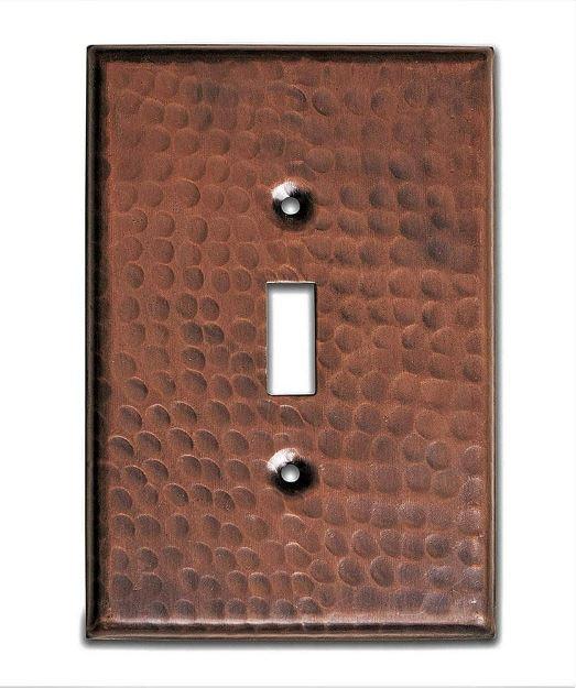 Solid Copper Hammered Switch Plate Cover