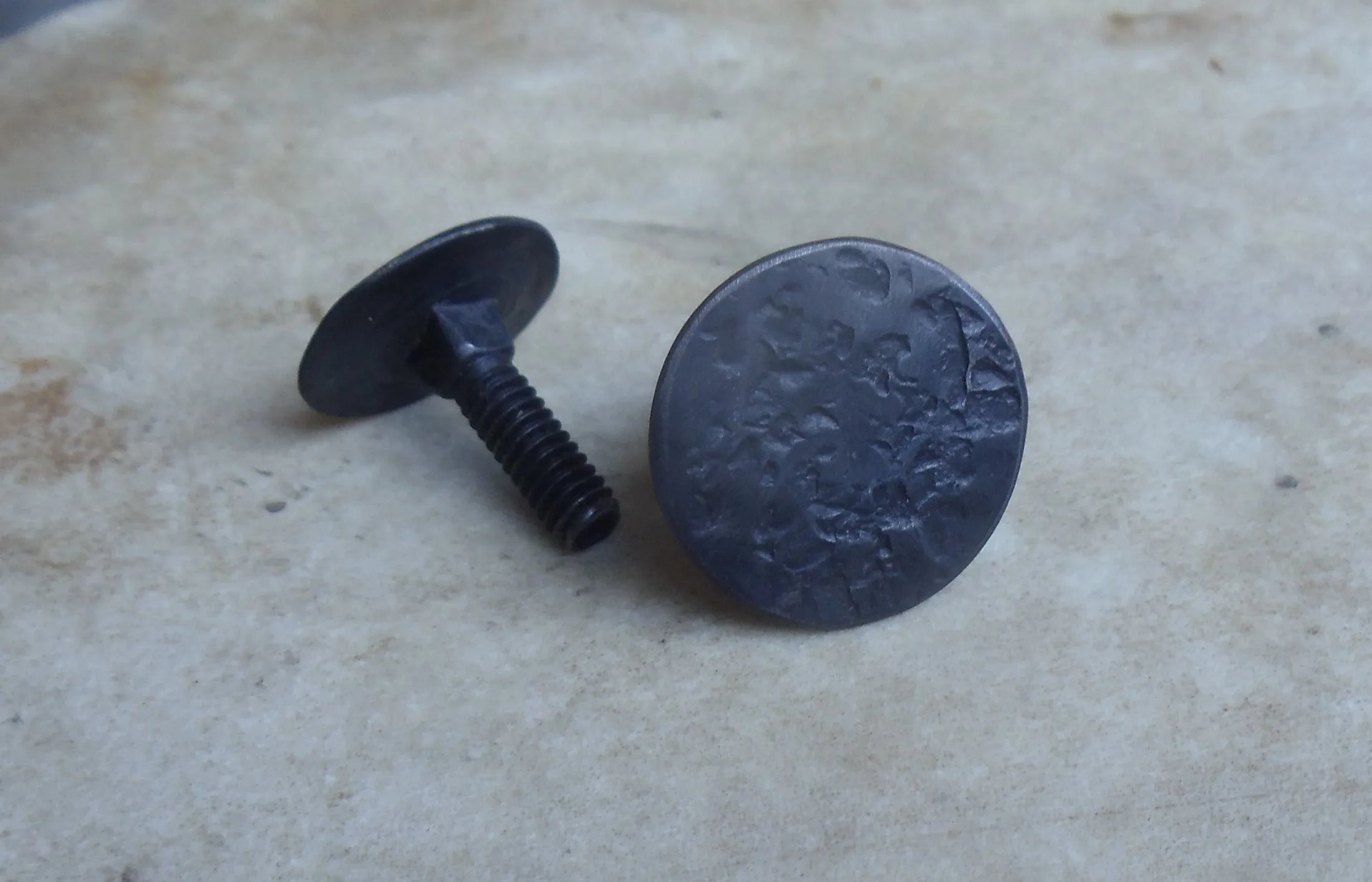 1/4" Distressed Flat Head Carriage Bolt - Rustic Hammered Bolts – Old ...