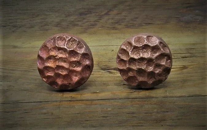 1" Diameter Hammered Round Copper Head | Rustic Bolts