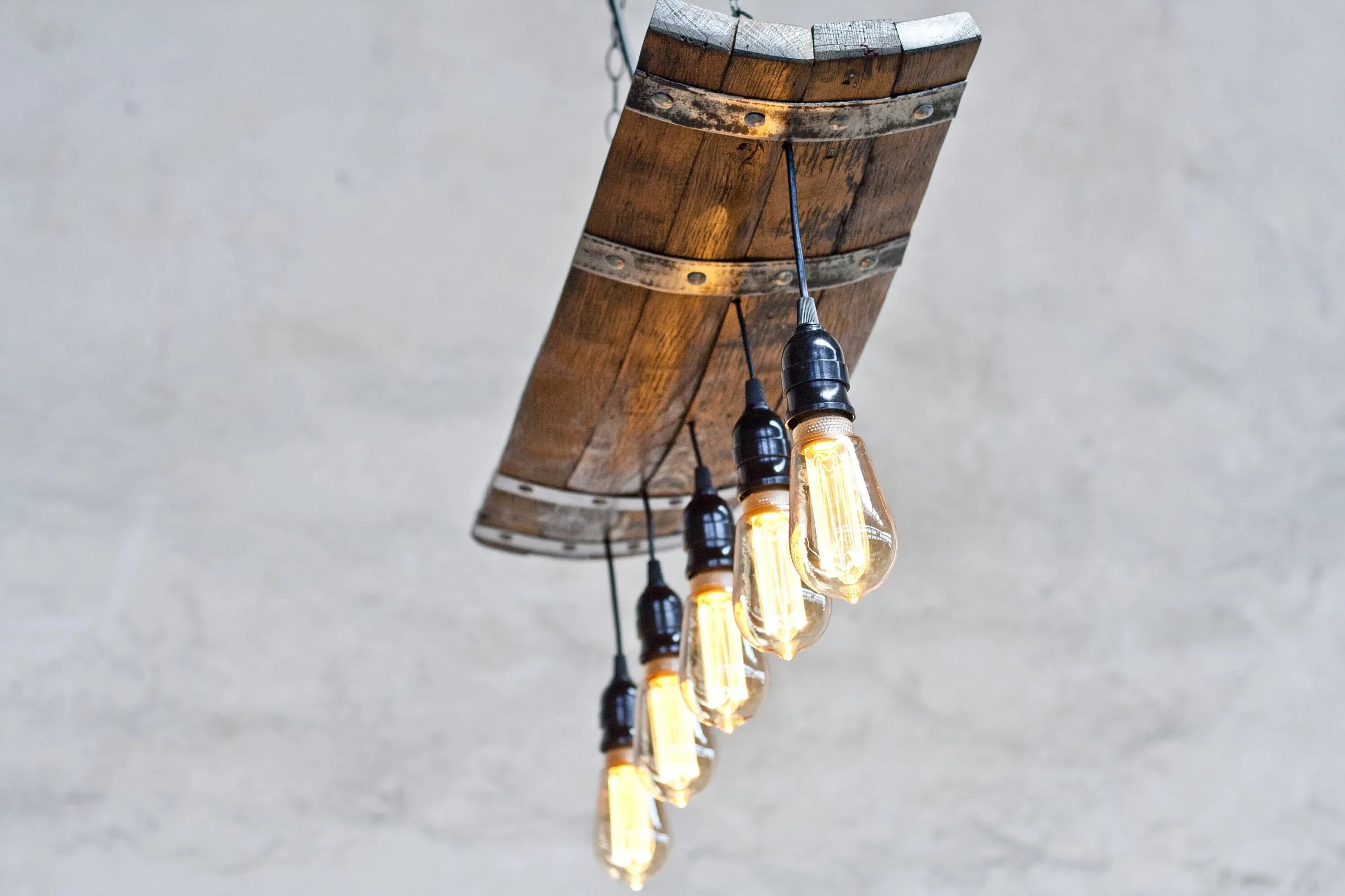 Rustic Ceiling Lights. Wine barrel pendant light. Five lights. Chandel ...