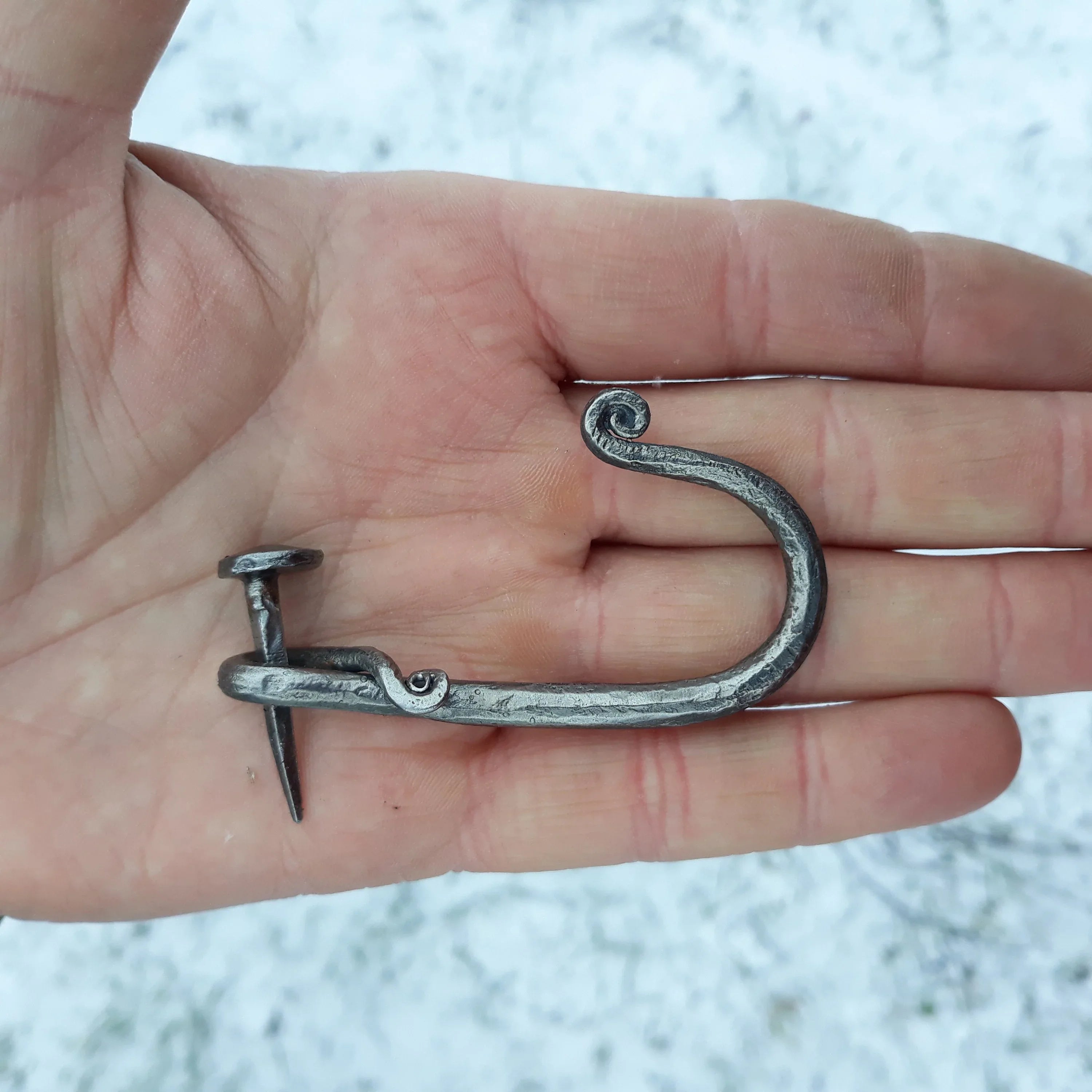 Hand Forged Iron Hook and Nail – Old West Iron