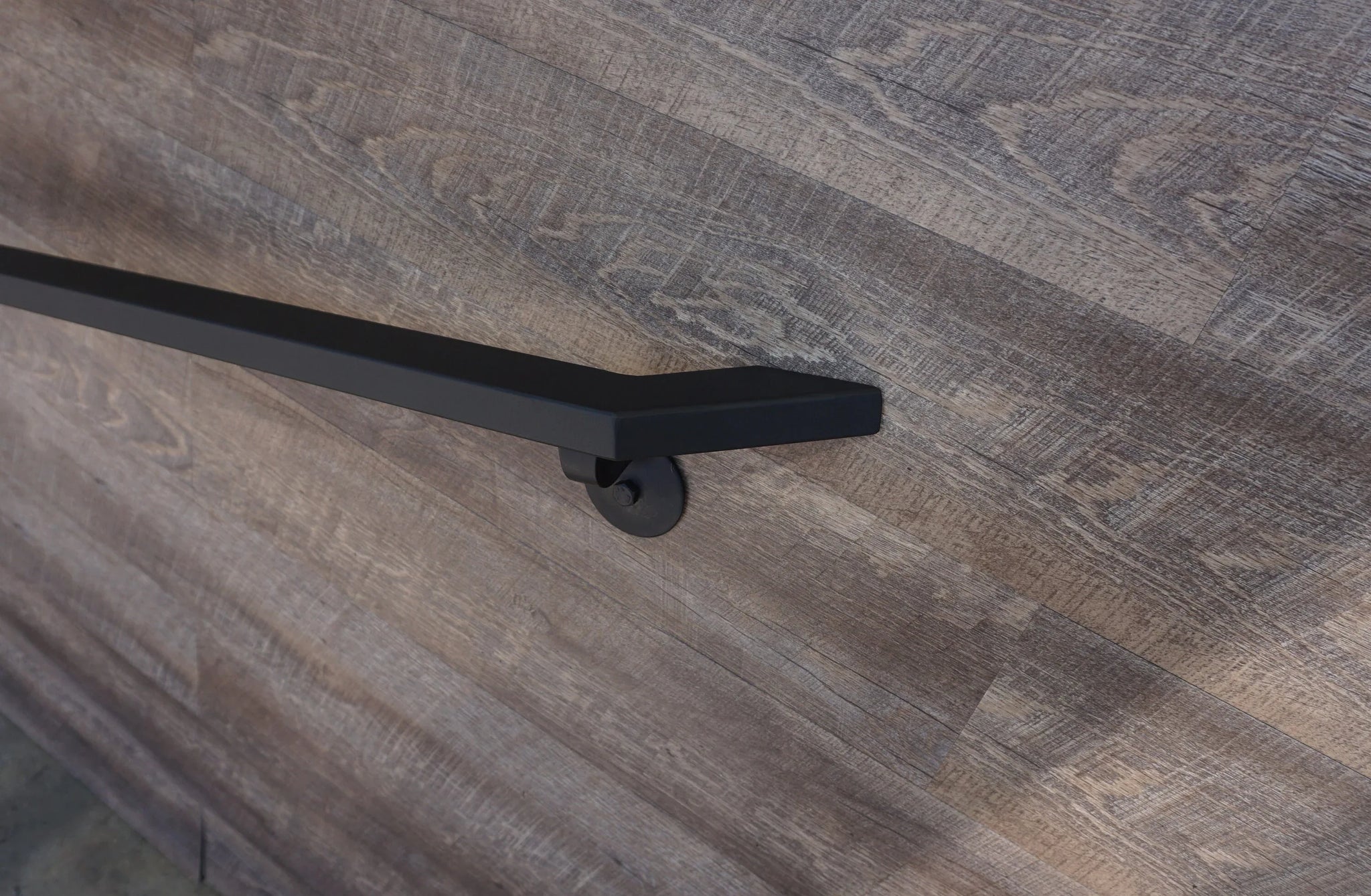 Modern Flat Bar Wrought Iron Handrail with Angled End – Old West Iron