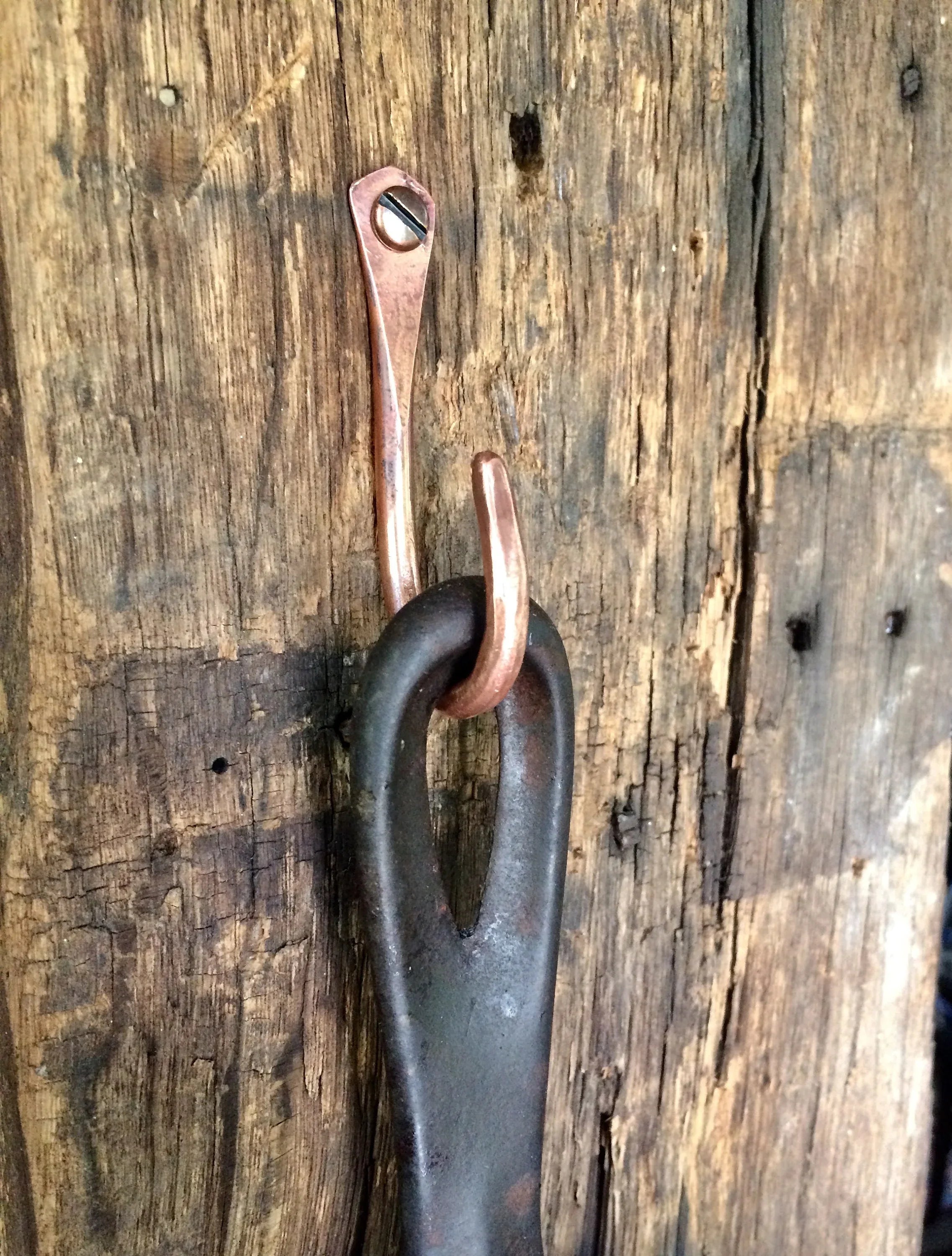 Forged Copper Utility Hook – Old West Iron