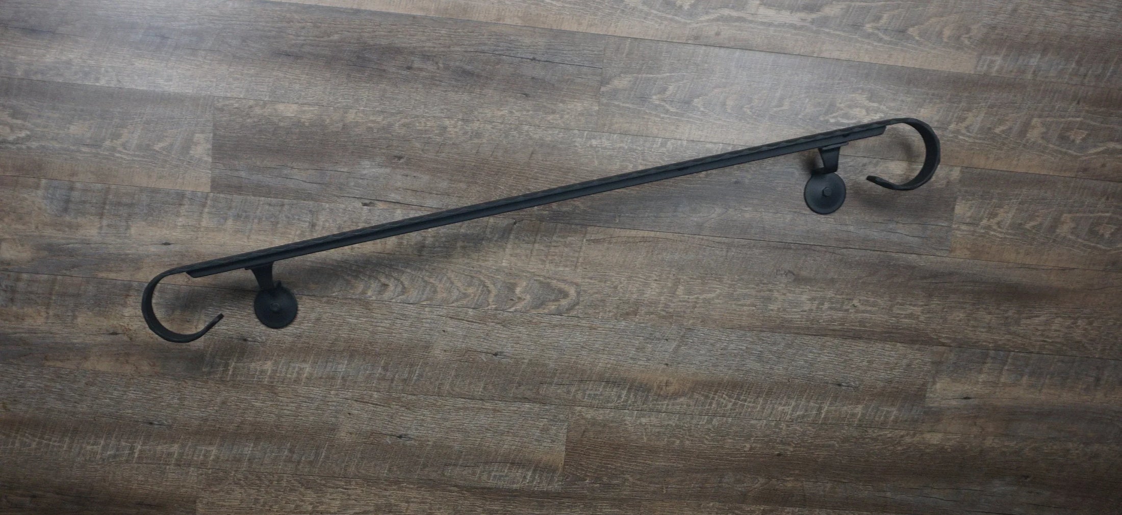Engraved Hammered Edge Wrought Iron Handrail – Old West Iron
