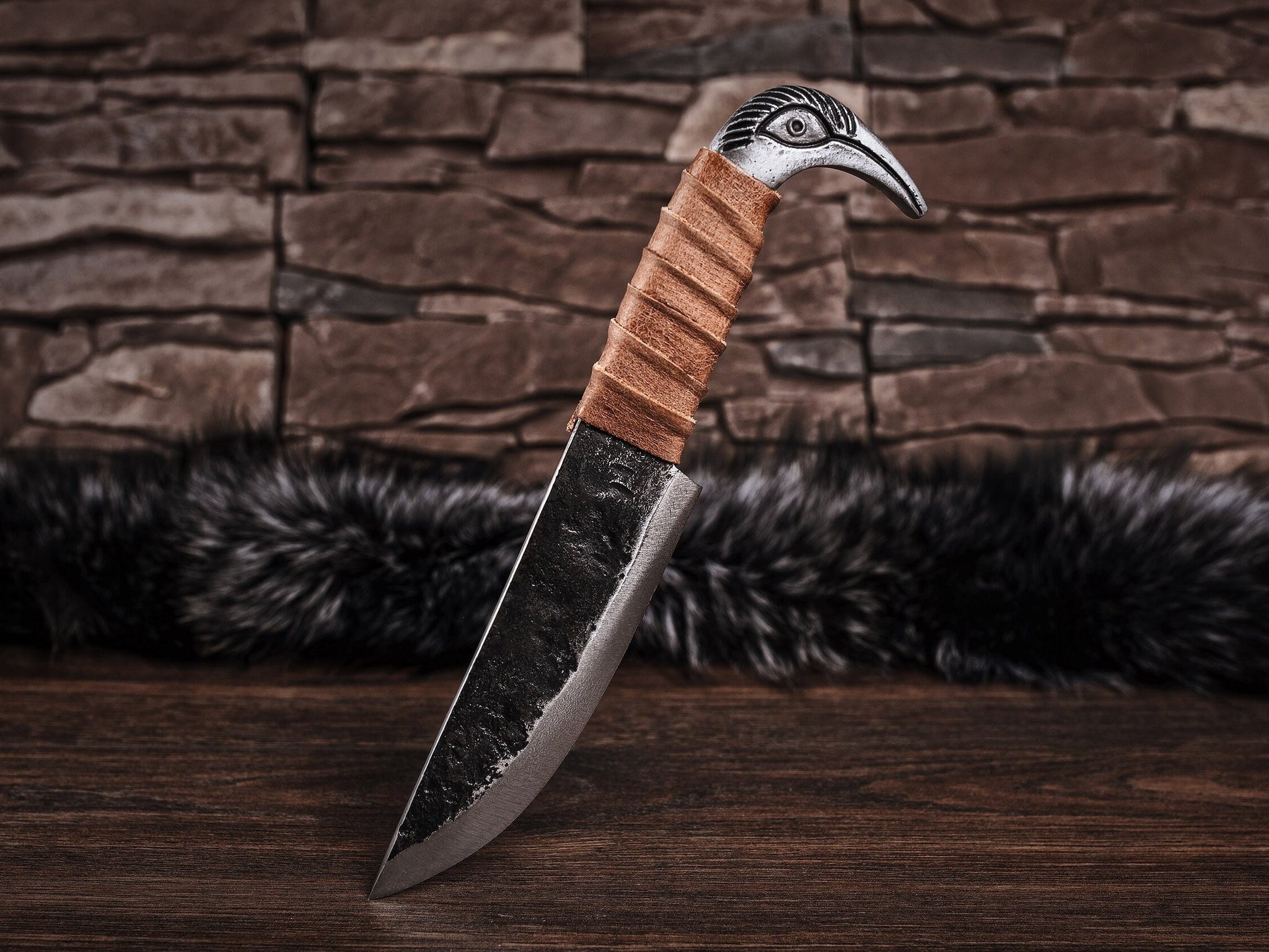 Hand Forged Viking Knife, Dagger, Blade, Hunting Knife - 5.5" Cutting ...