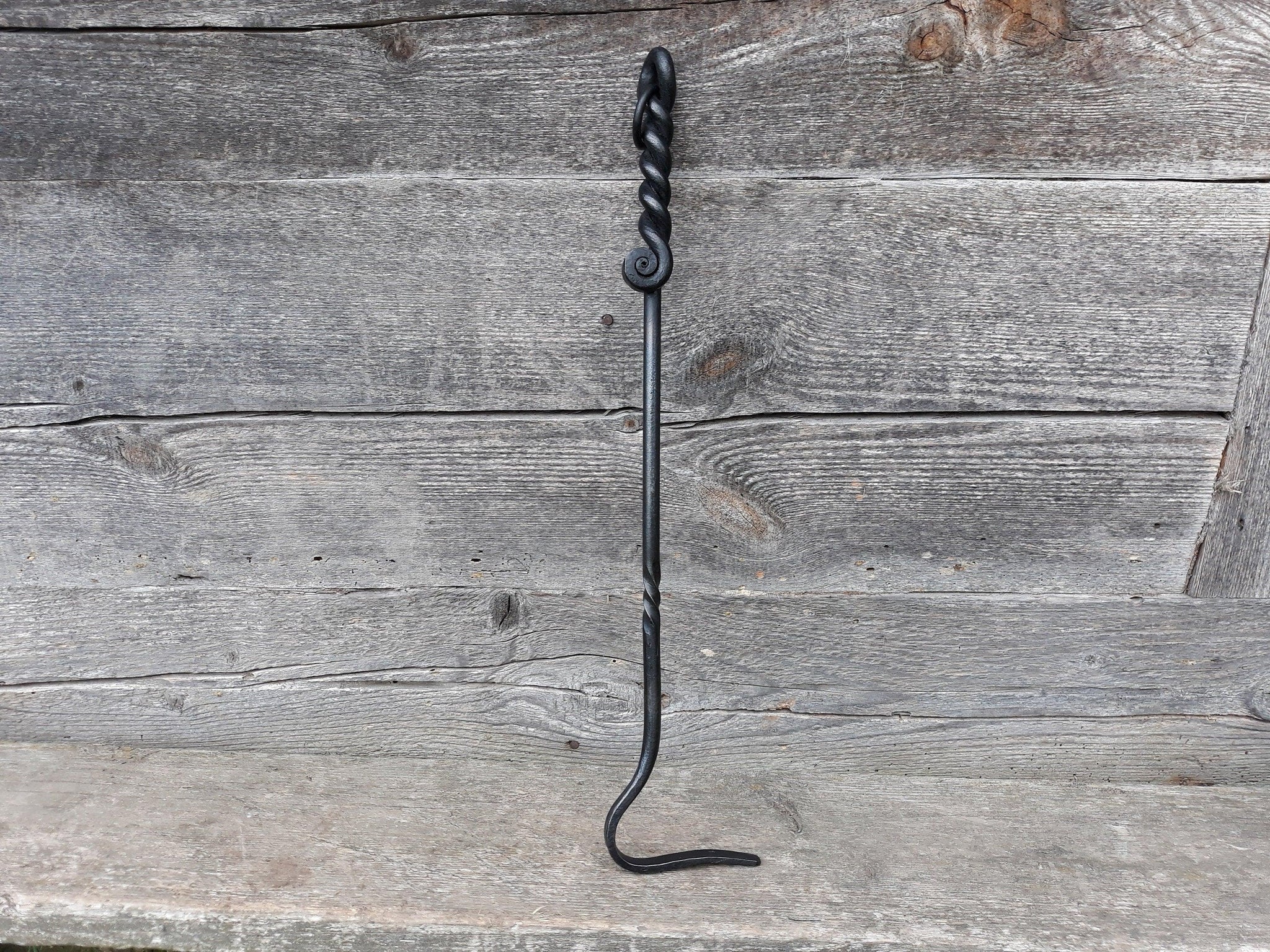 Hand Forged Fireplace Poker, Fireplace Tool, Wrought Iron Poker, Black ...