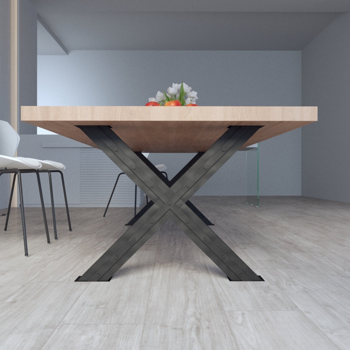 Industrial Metal X Table Legs