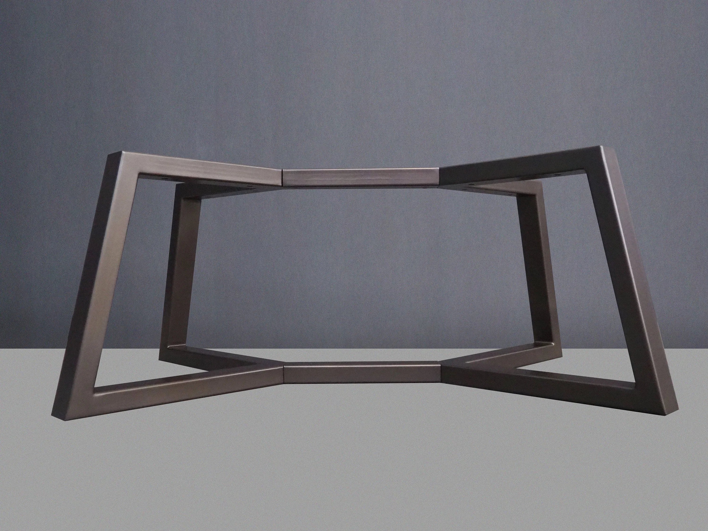 Base de table basse trapézoïdale en métal | Pieds de table en acier po ...
