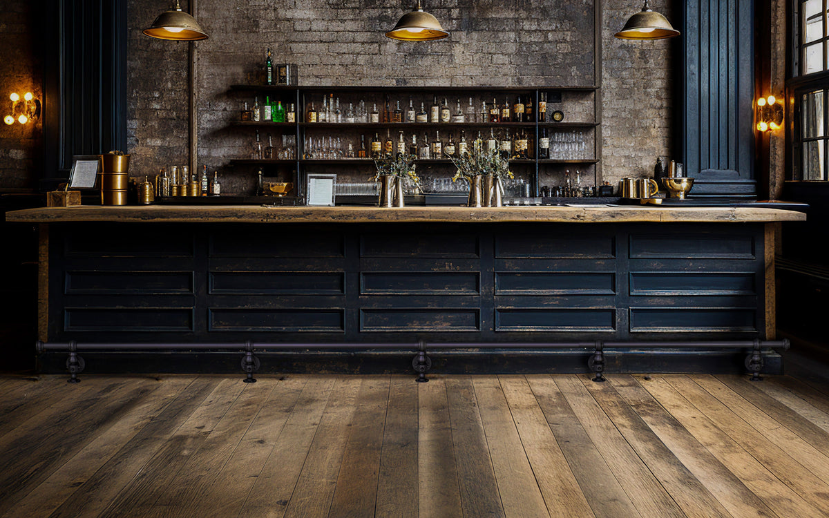 Black Home Bar Foot Rail – Old West Iron