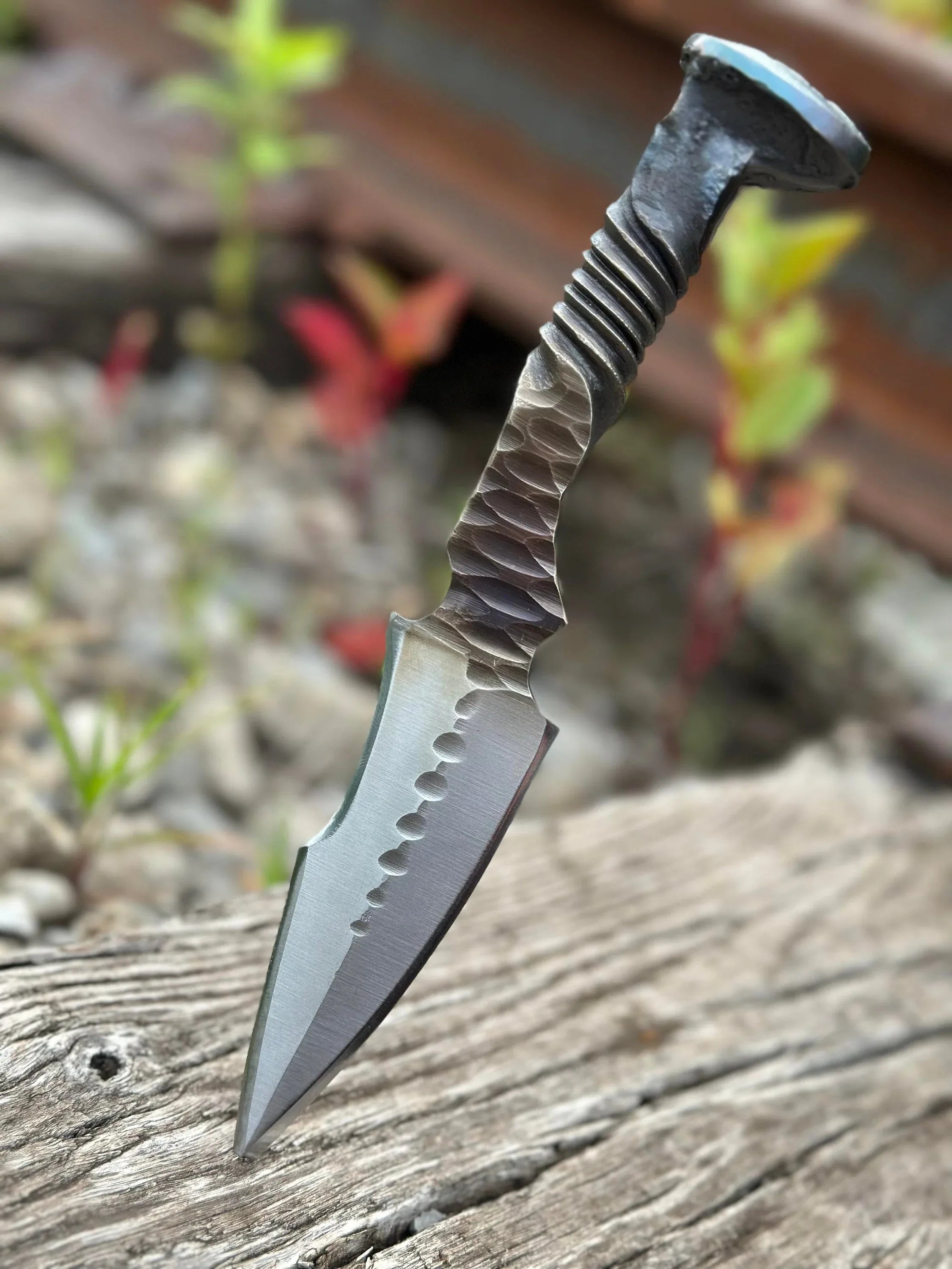 Triceratops Railroad Spike Knife – Old West Iron